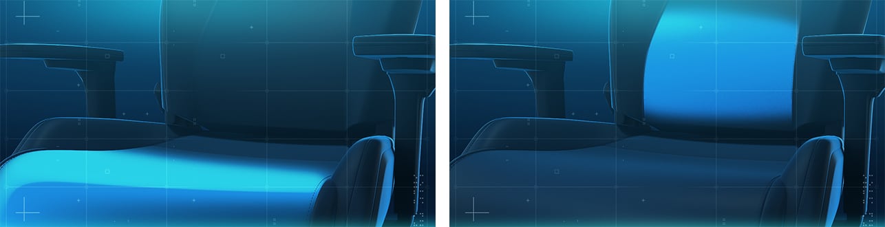 Lumbar support and anti-submarining hump – RECARO Gaming